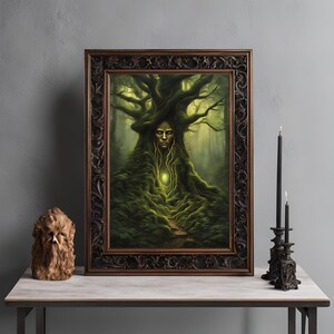 Mystical Tree Goddess Poster: Forest Witch Art (digital Download) - Etsy