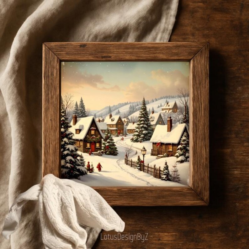 Vintage Christmas Art Bundle, Retro Santa Clipart Set, Nostalgiс Square ...