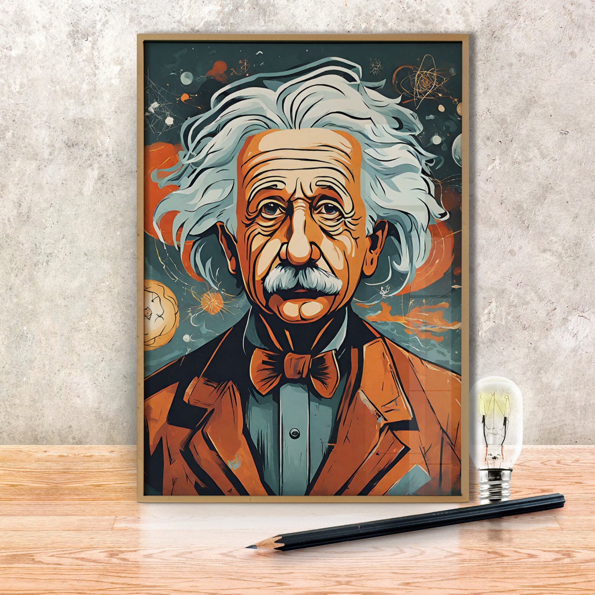 Albert Einstein Printable Art,einstein Poster, Einstein Figure ...