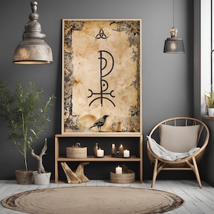 Viking Protection Sigils Digital Poster, Pagan Sigil Art, Sacred Norse ...