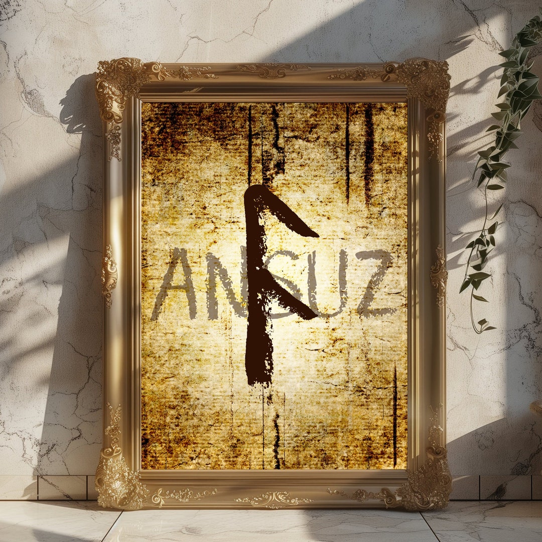 Ansuz Rune Art Print, Norse Art Print, Ansuz Wall Art, Viking Wall Art ...