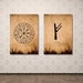 The Viking Compass 2 Piece Poster Vegvisir Norse Mythology Digital ...