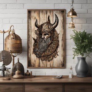 Vintage Viking Warrior Art Print: Rustic Norse Decor (digital Download ...