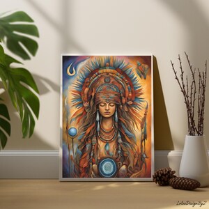 SHAMAN Poster, Ayahuasca Ritual Art, Printed Poster of Spiritual Jungle ...