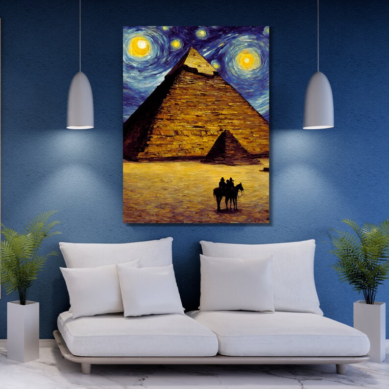 Ancient Egypt Art Giza Pyramids Wall Decor Pyramids of Giza Poster ...
