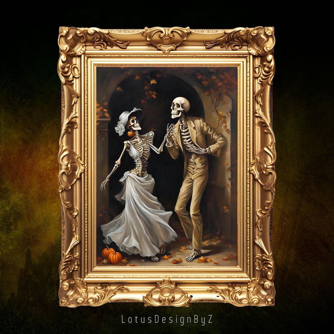 Skeleton Couple Art Digital, Skeleton Wedding, Skeleton Couple Art ...