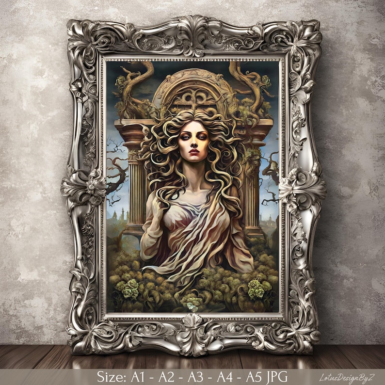 MEDUSA Wall Art, Medusa Greek Goddess Art, Greek Mythology Art , Fantasy Art, Medusa Poster ...