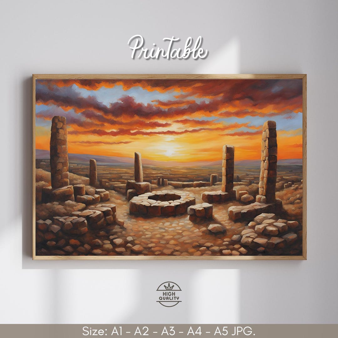 Göbekli Tepe Sunset Poster: Ancient Ruins Digital Art (digital Download ...