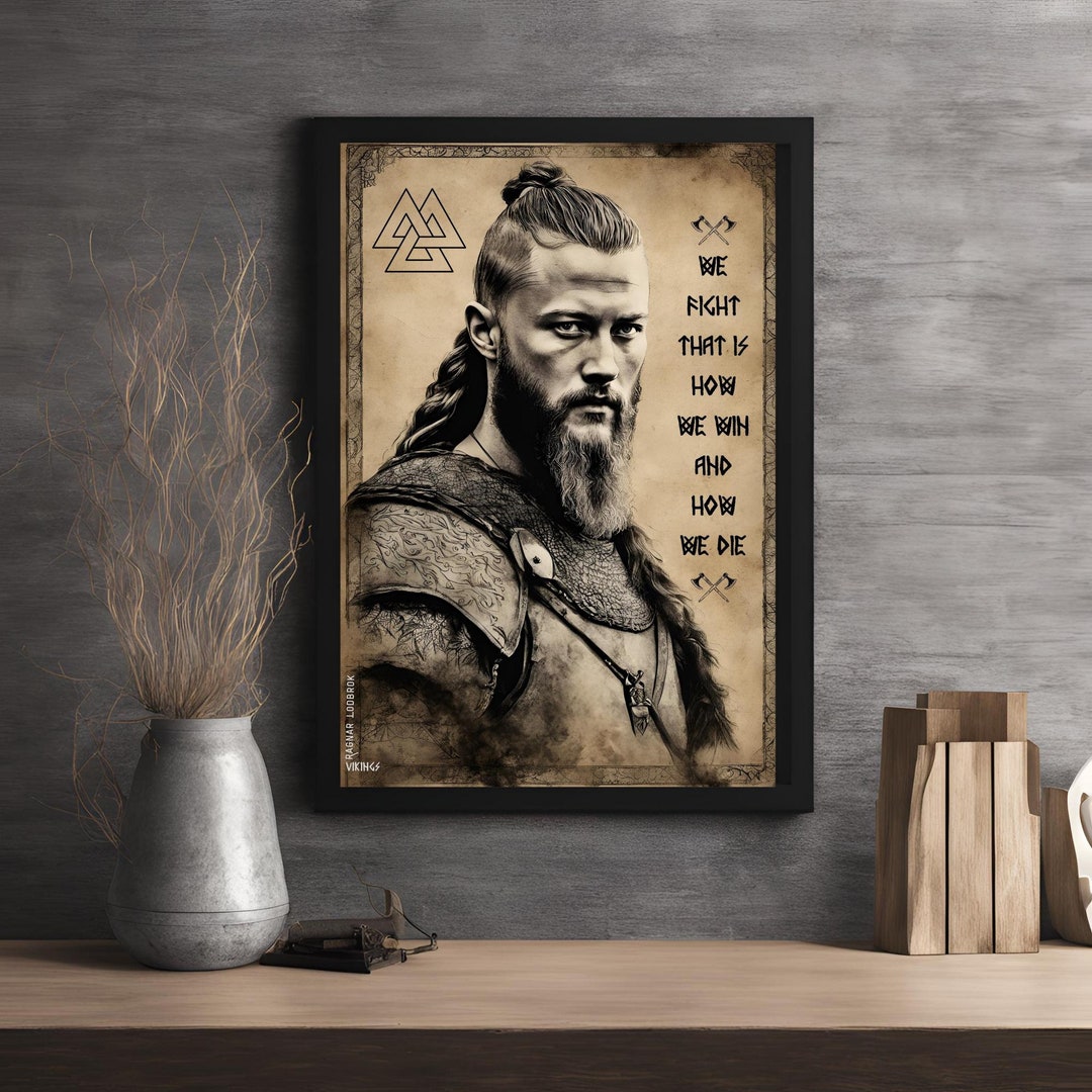 Ragnar Lodbrok Art Print: A Bold Addition to Your Nordic Decor Ragnar ...