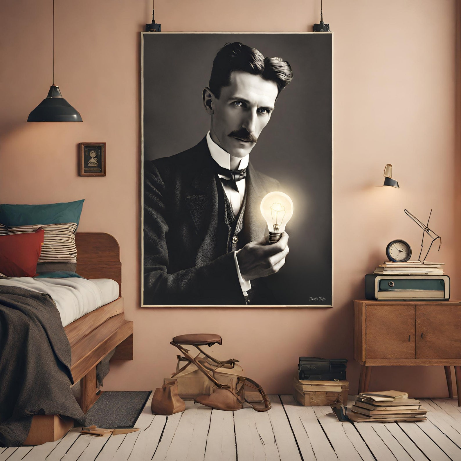 Nikola Tesla Poster, Nikola Tesla Print, Tesla Invention Poster, Tesla ...
