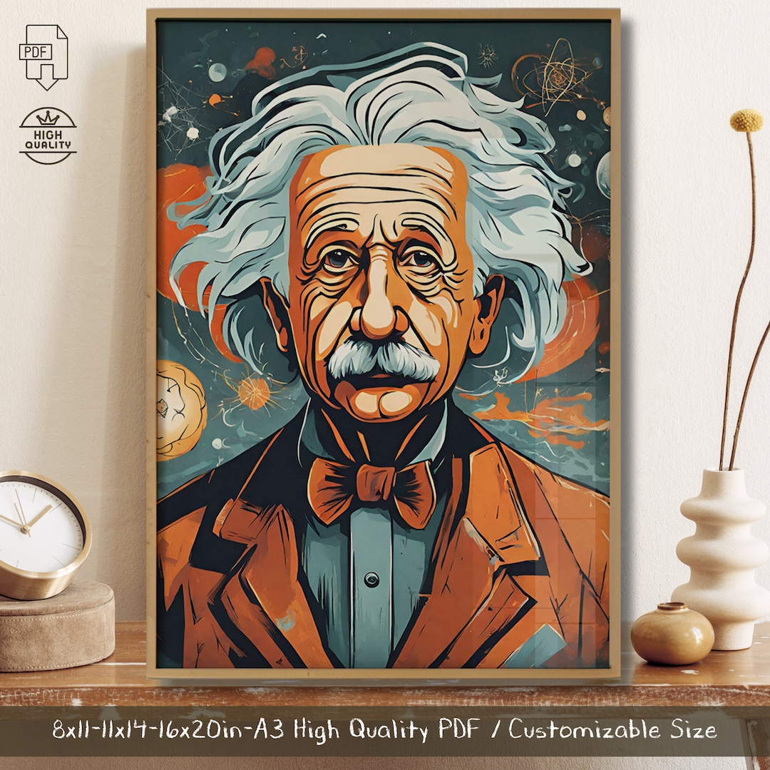Albert Einstein Printable Art,einstein Poster, Einstein Figure ...