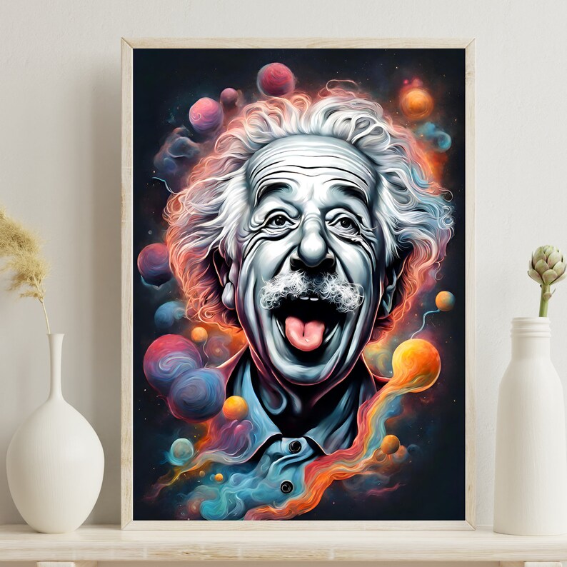 Albert Einstein Surreal Art, Einstein Print, Einstein Decor, Einstein ...