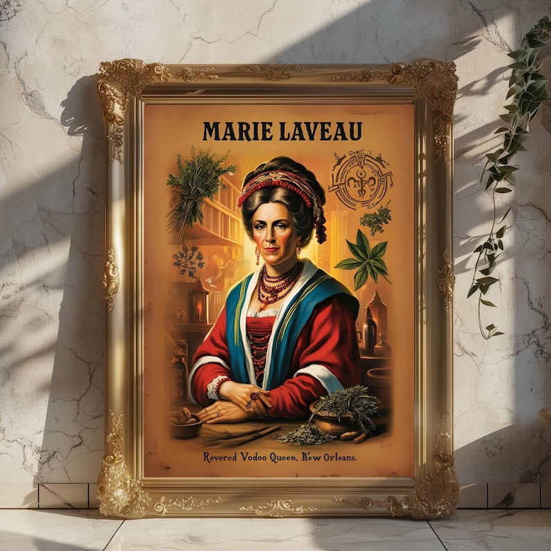 Marie Laveau Voodoo Queen Art Print, Mystical New Orleans Decor, Voodoo ...