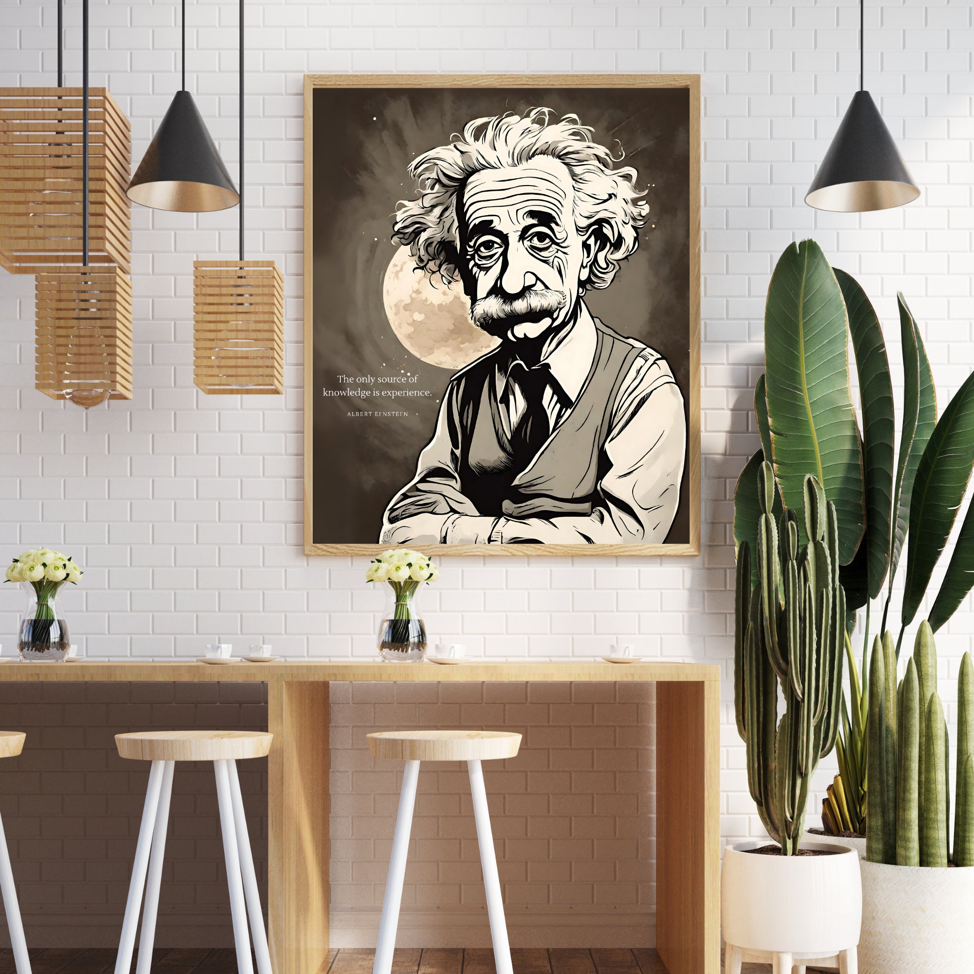 Einstein Quote Vintage Poster, Albert Einstein Famous Quotes, Albert ...