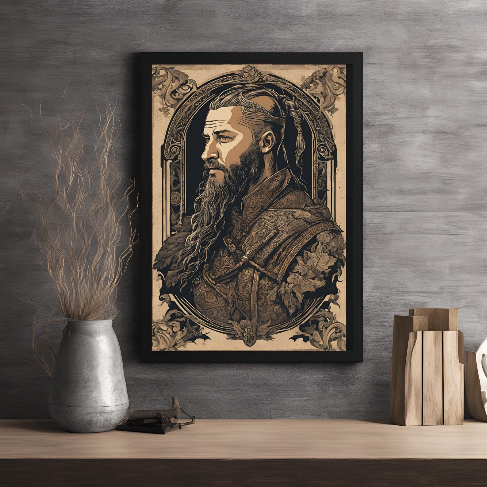 Ragnar Art Print, Viking Posters, Set of 2 Viking Print, Vintage Ragnar ...