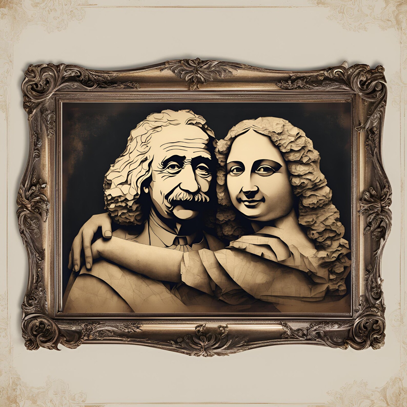 Einstein and Mona Lisa Funny Vintage Art Poster (digital Download) - Etsy