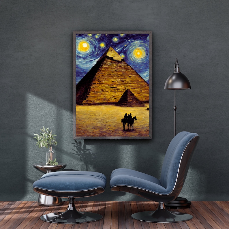 Ancient Egypt Art Giza Pyramids Wall Decor Pyramids of Giza Poster ...