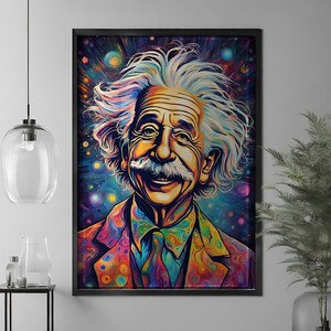 Albert Einstein Digital Poster, Einstein Poster, Einstein Painting ...