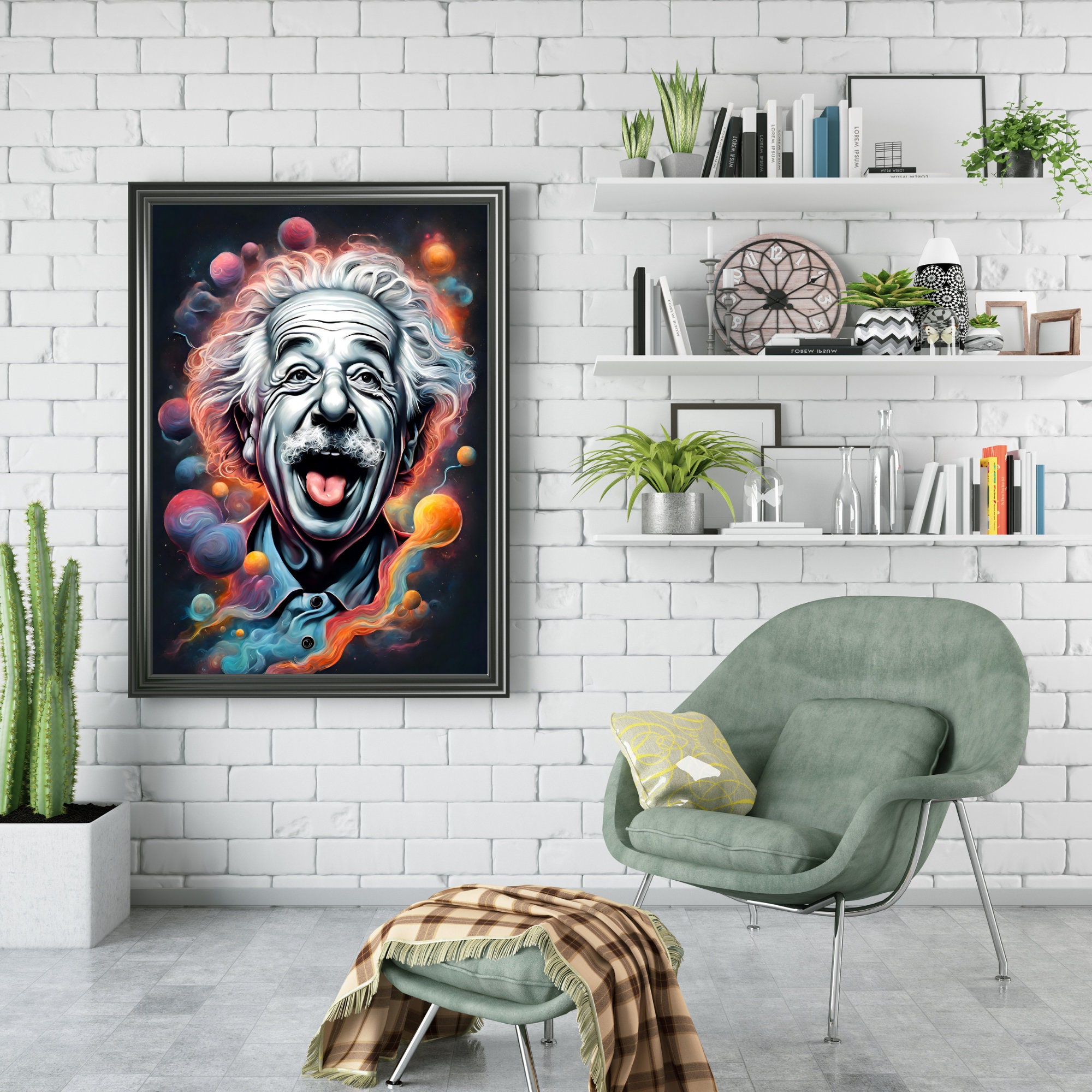 Albert Einstein Surreal Art, Einstein Print, Einstein Decor, Einstein ...
