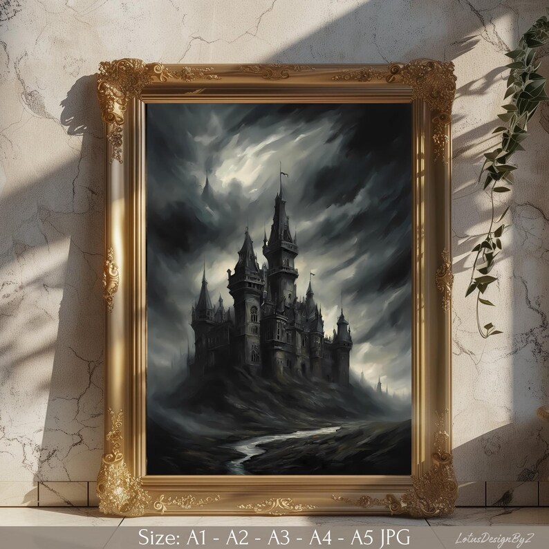 Gothic Castle Digital Poster, Victorian Decor, Gothic Moody Decor, Dark ...