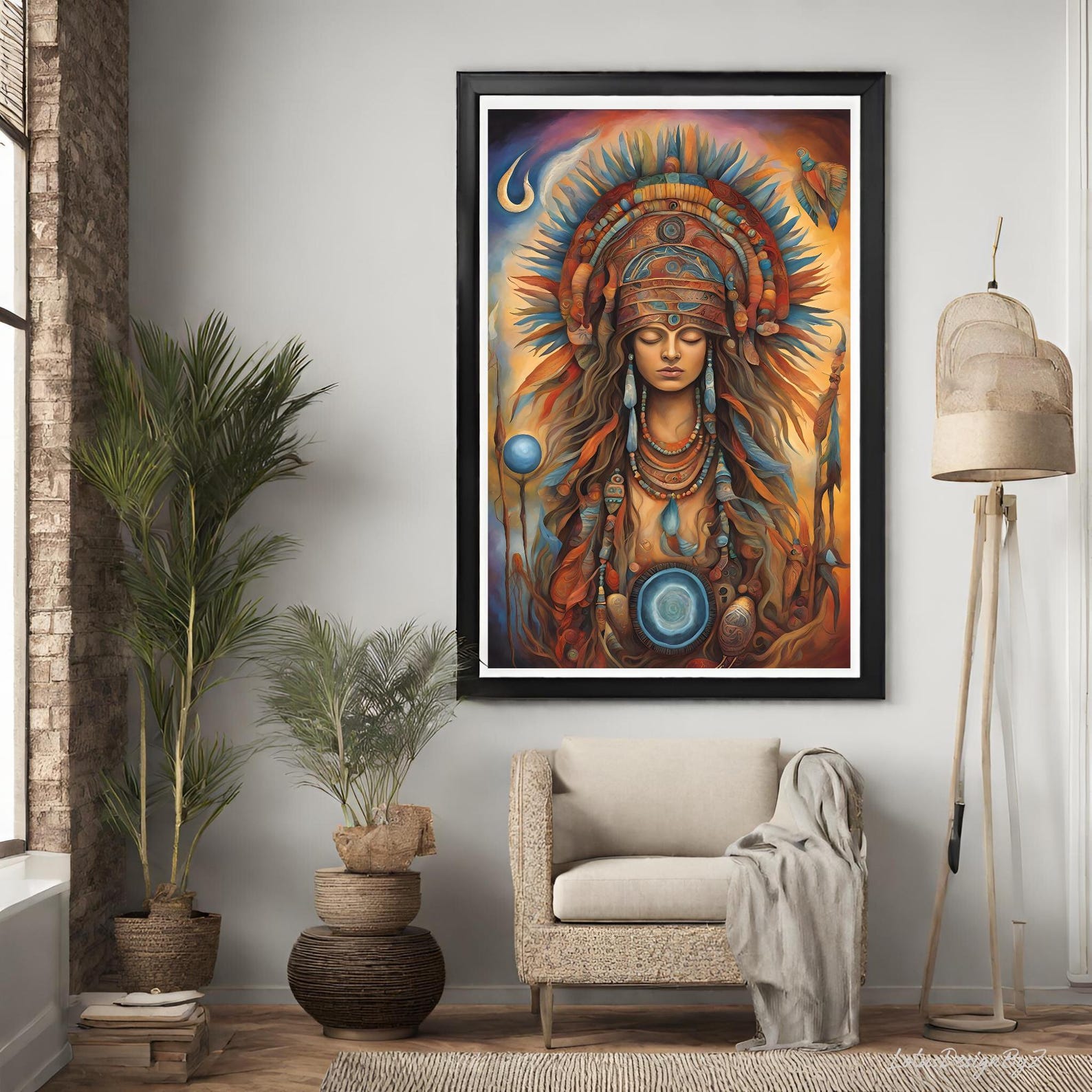 SHAMAN Poster, Ayahuasca Ritual Art, Printed Poster of Spiritual Jungle ...
