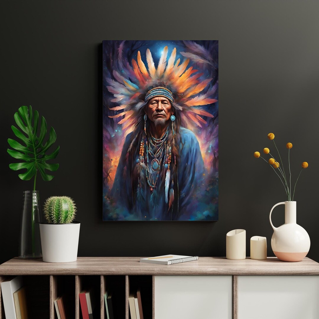 Shamanic Wall Art, Spiritual Shaman Art, Healing Energy Art, Shaman ...