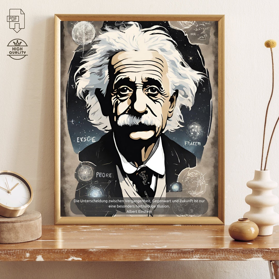 Albert Einstein Quote DIGITAL Poster Albert Einstein Wall Art Physicist ...