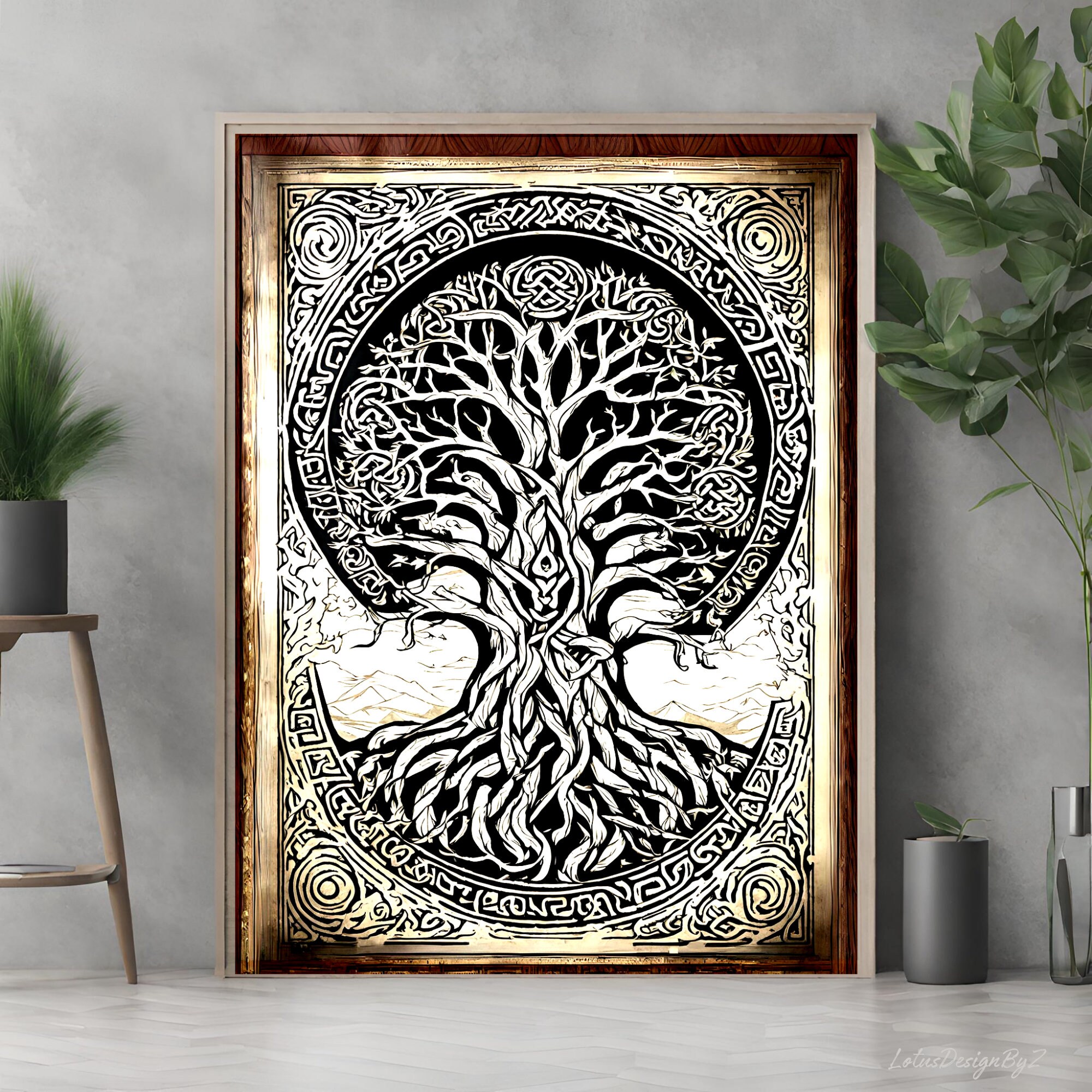 Norse Mythology Viking Symbols Poster Set, Valknut Room Aesthetic ...