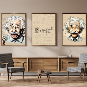 Albert Einstein Poster Set: E=MC2 Wall Art (digital Download) - Etsy