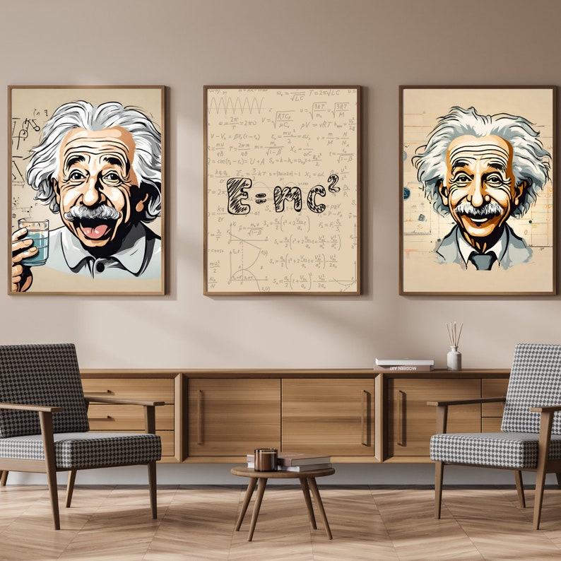 Einstein Poster Set Physics Classroom Decor, Teacher Gift Idea ...