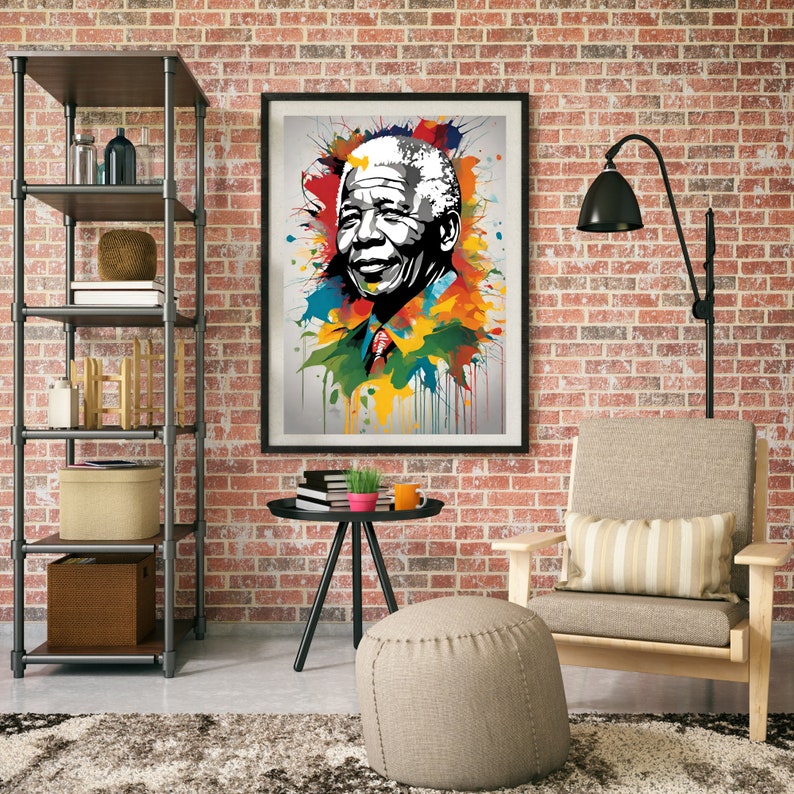 Nelson Mandela Poster Set: Abstract Portrait & Quote (digital Download ...