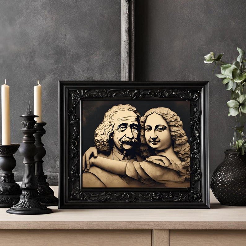 Einstein and Mona Lisa Funny Vintage Art Poster (digital Download) - Etsy