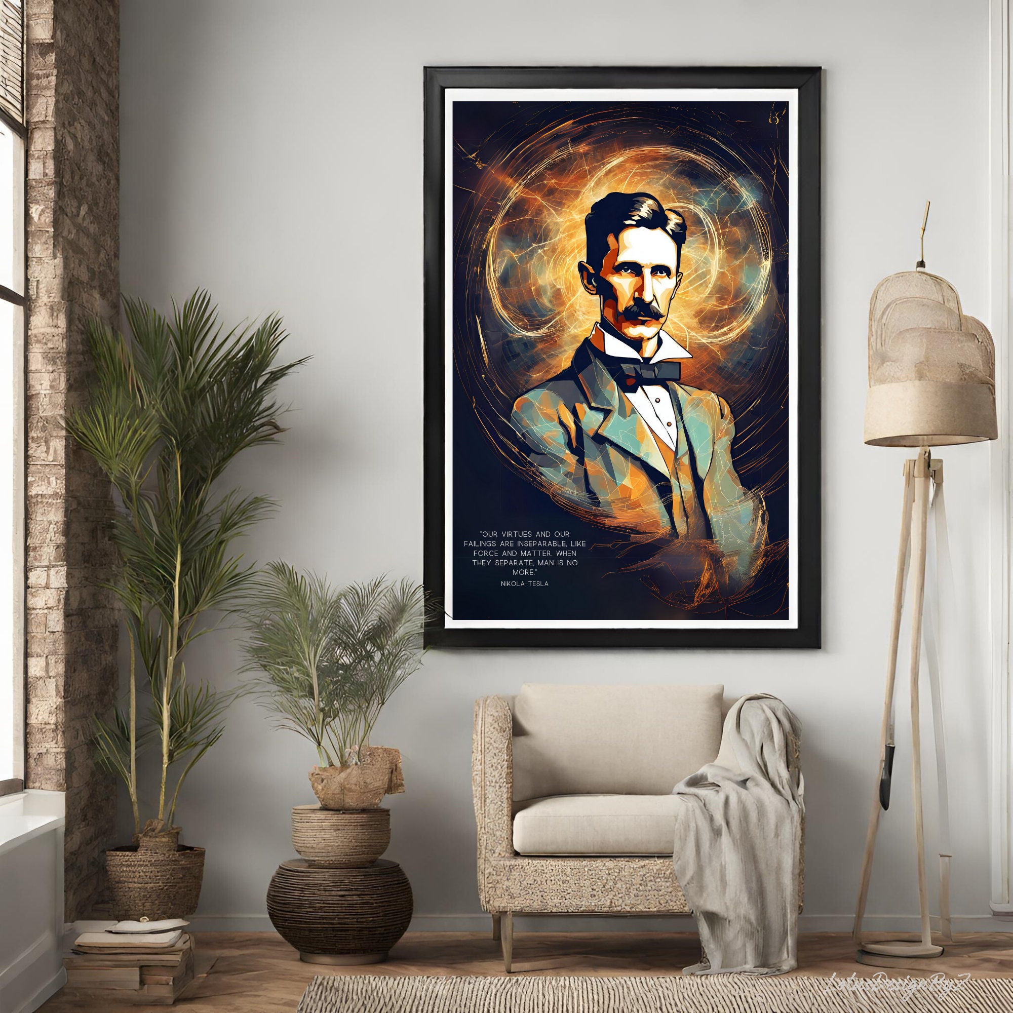 Nikola Tesla Quote Poster, Nikola Tesla Digital Download Wall Art ...