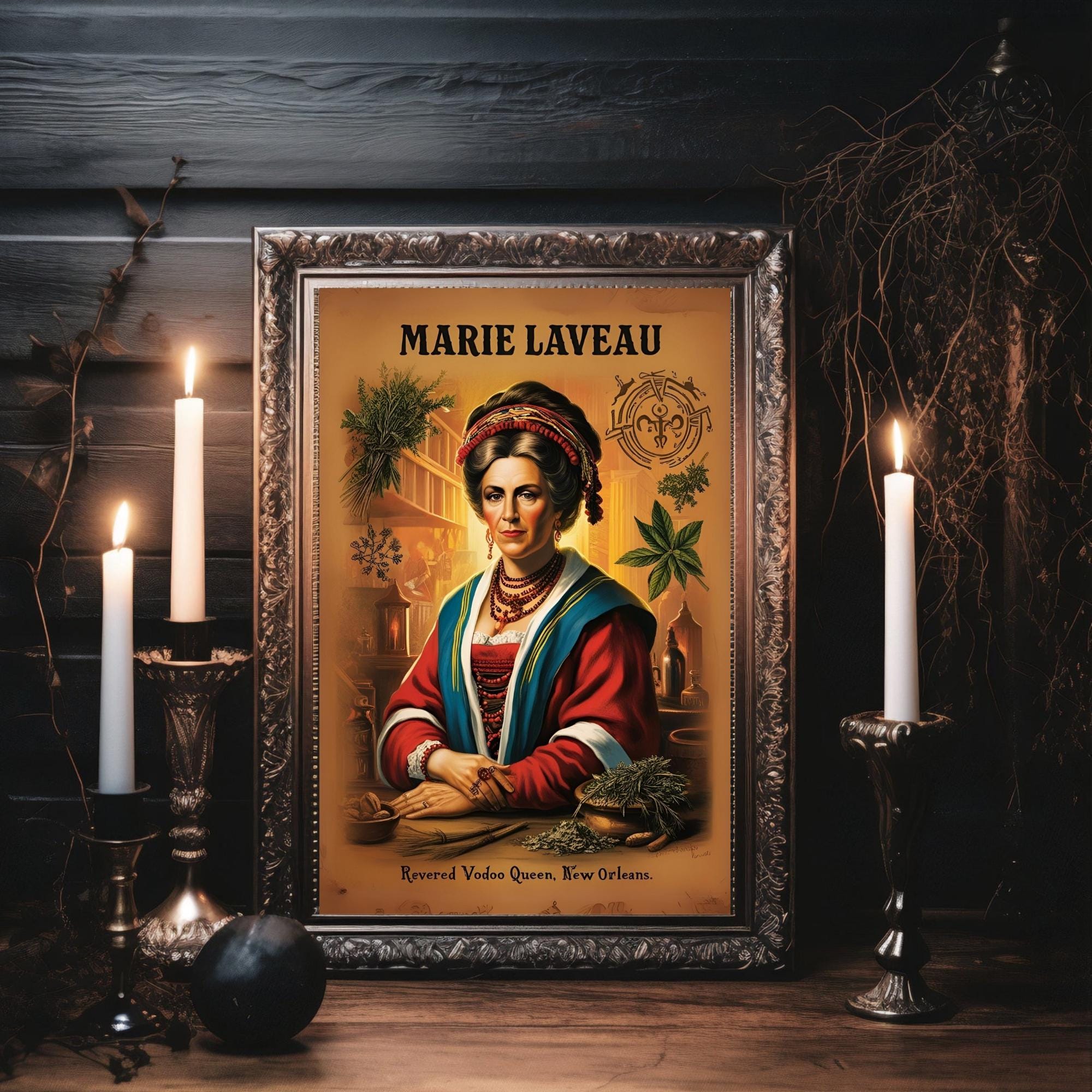 Marie Laveau Voodoo Queen Art Print, Mystical New Orleans Decor, Voodoo ...