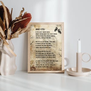 YGGDRASIL Poster, ODIN'S EYES Poem & Odin Poster Gift, Viking Wall Art ...