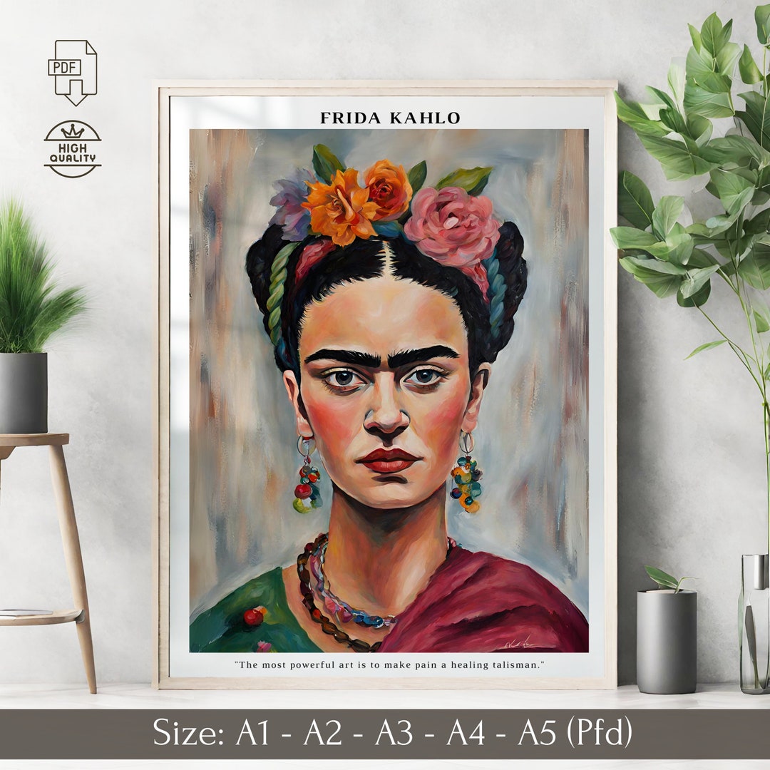 Frida Kahlo Quote Poster, Frida Kahlo Oil Painting Wall Art, Frida Kahlo Art, Boho Home Decor ...