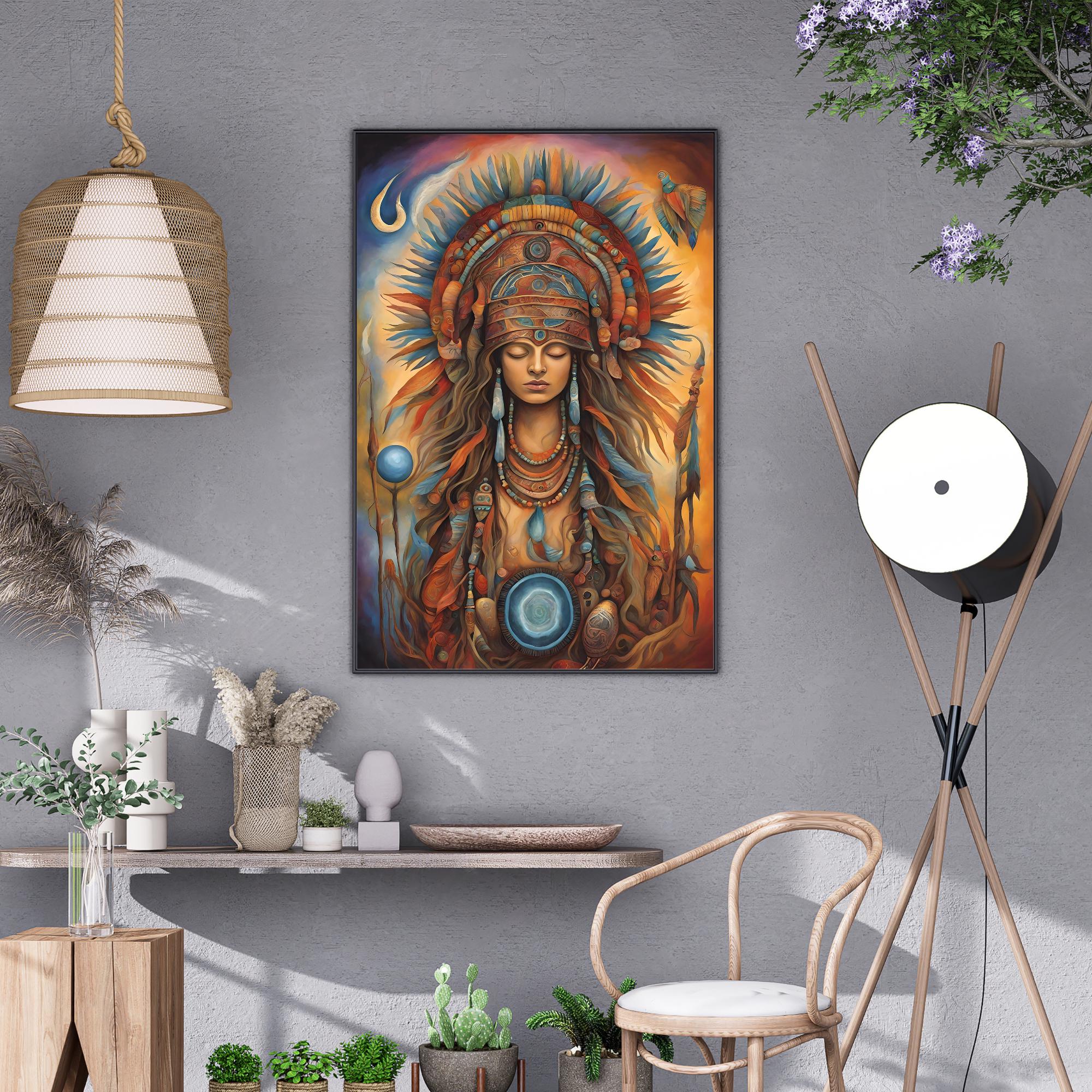 SHAMAN Poster, Ayahuasca Ritual Art, Printed Poster of Spiritual Jungle ...