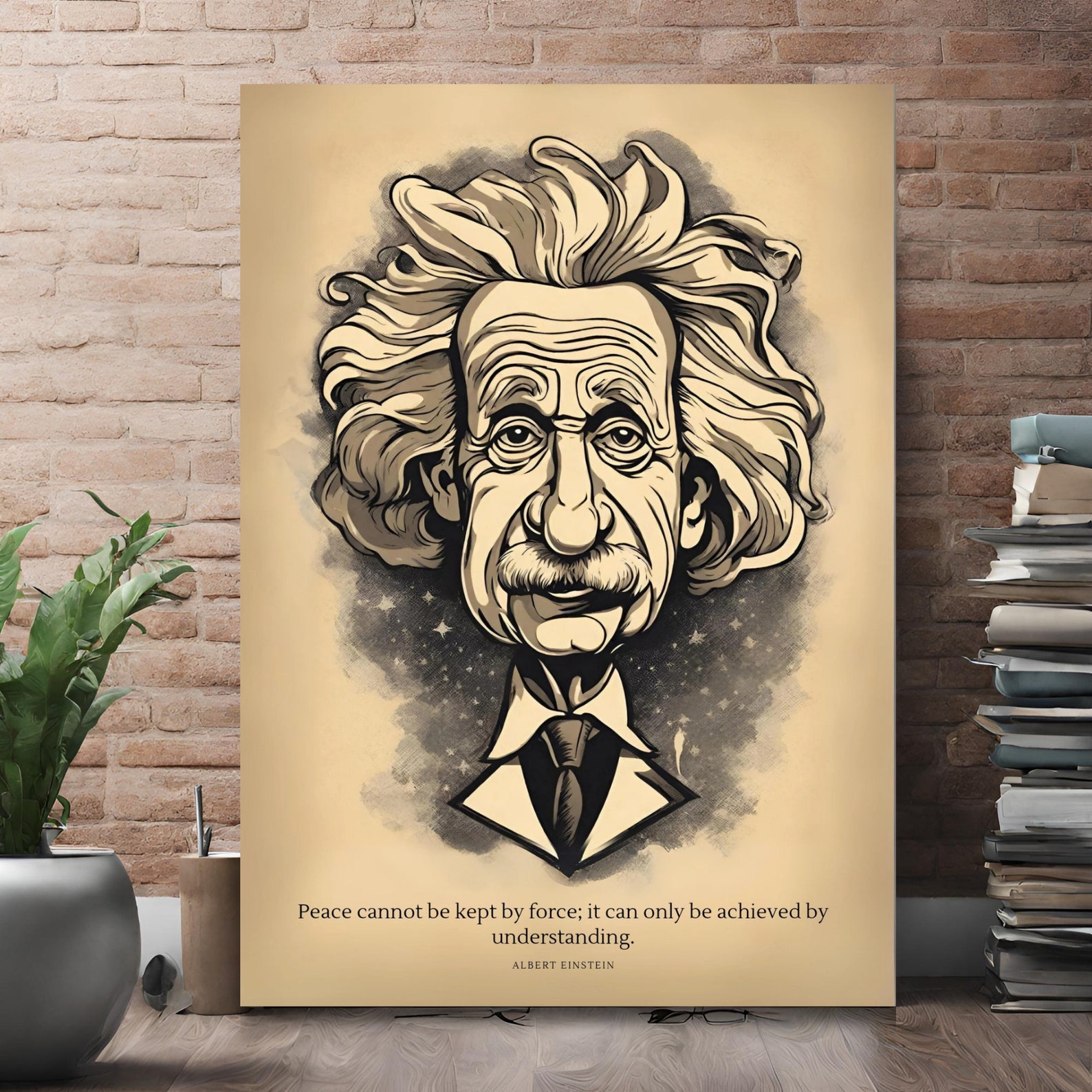 Einstein Quote Vintage Cartoon Art Poster (digital Download) - Etsy