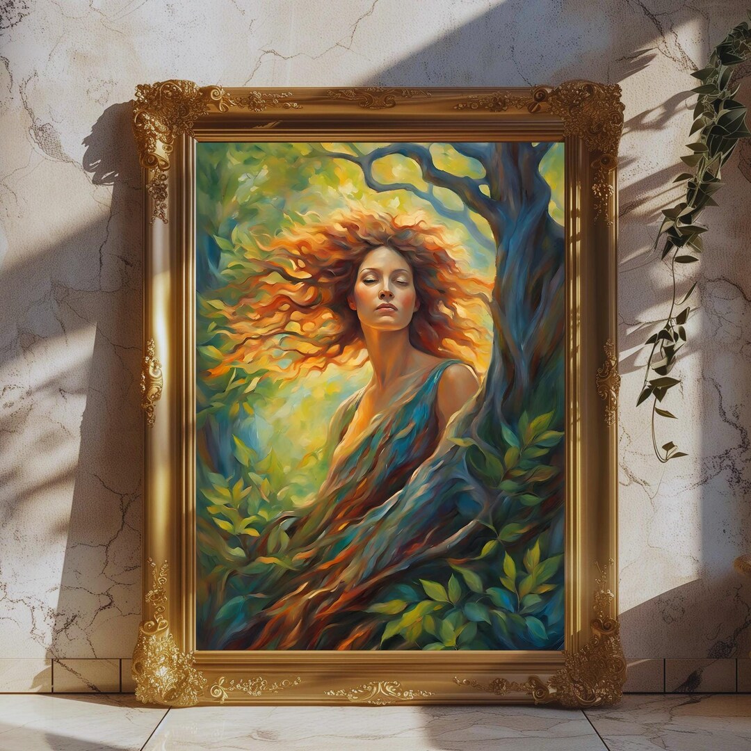 Gaia Nature Goddess Digital Poster, Boho Decor, Spiritual Wall Art ...