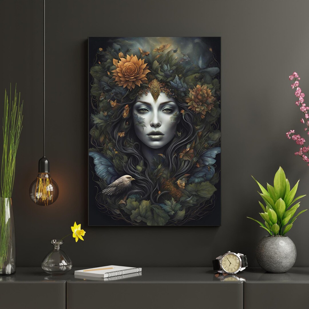 Gaia Nature Goddess Digital Poster, Gaia Poster, Nature Inspired Art ...