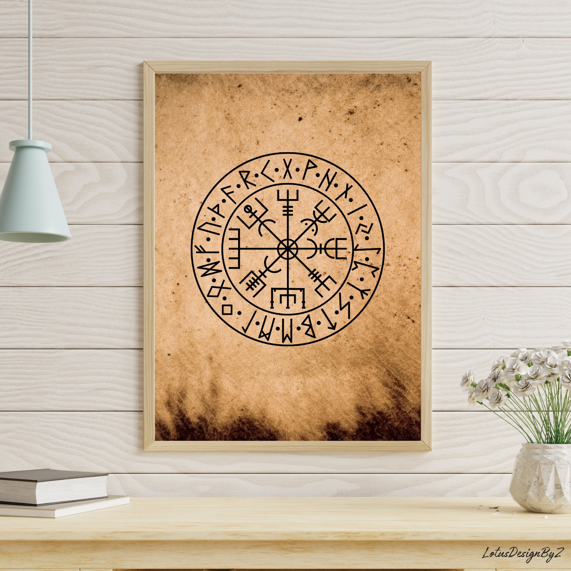 Viking Vegvisir Compass Art, Norse Mythology, 2 Piece Poster, Viking ...