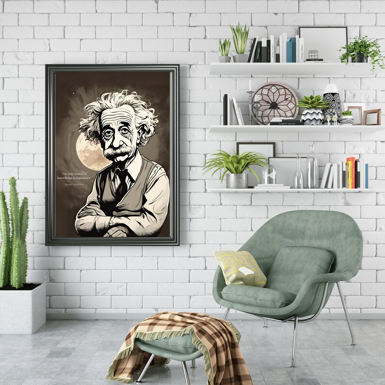 Einstein Quote Vintage Poster, Albert Einstein Famous Quotes, Albert ...