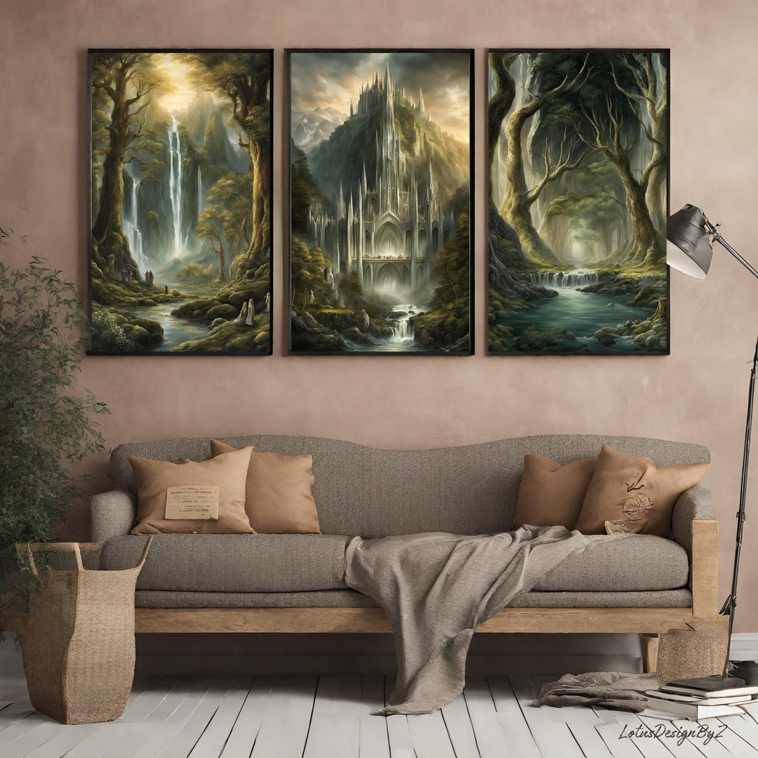 Lothlorien Poster Set: Elven Kingdoms Middle Earth Art (digital ...