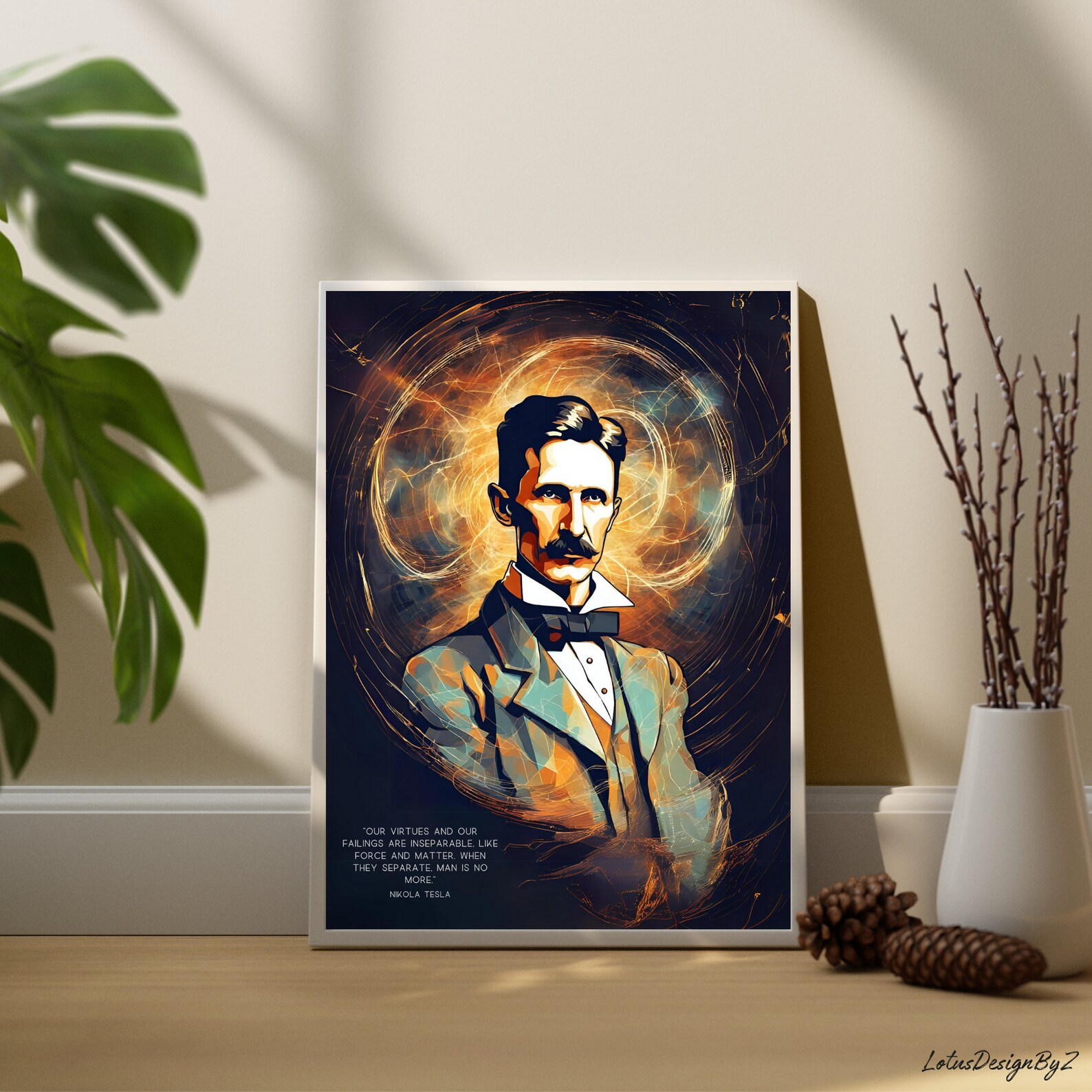 Nikola Tesla Quote Poster, Nikola Tesla Digital Download Wall Art ...