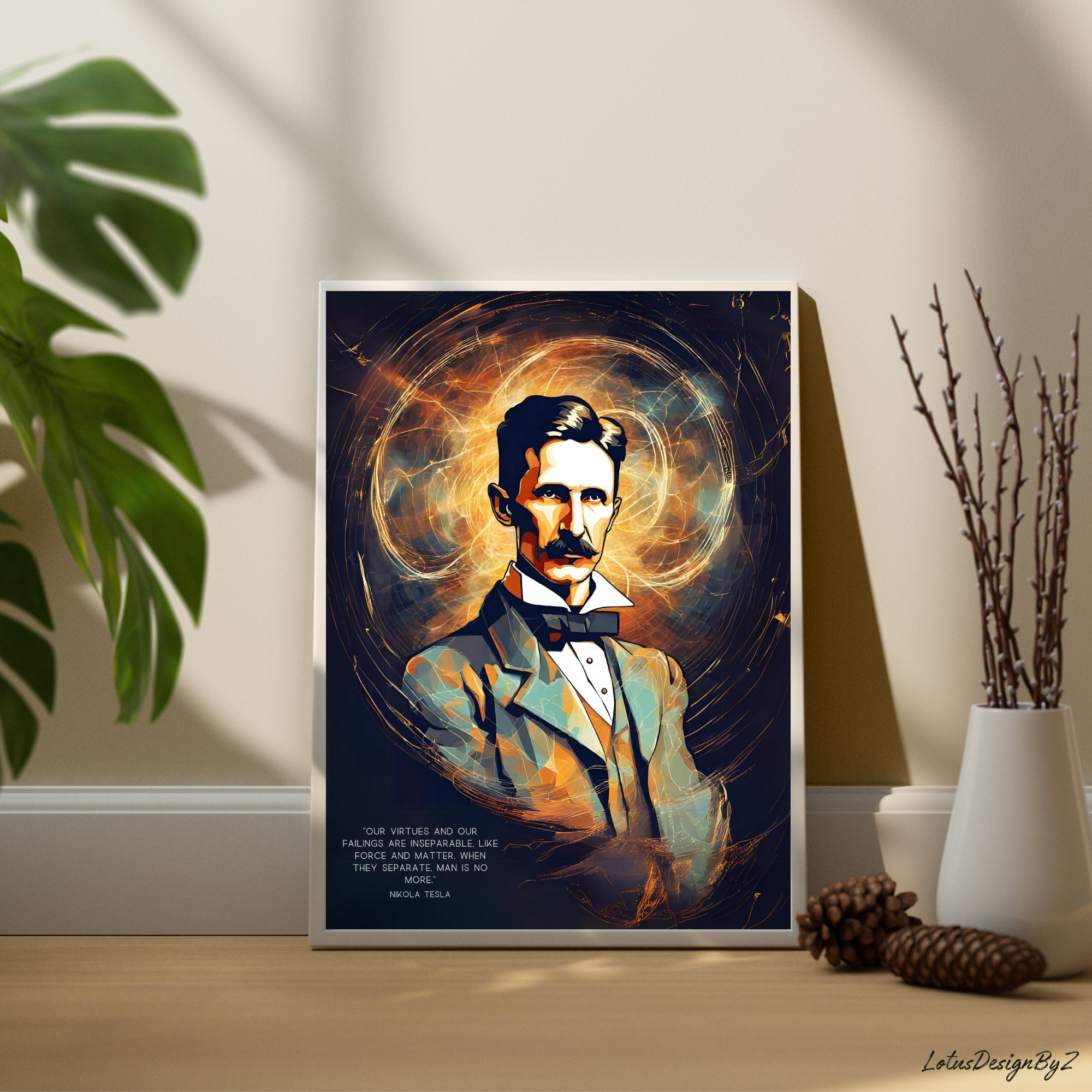 Nikola Tesla Quote Poster, Nikola Tesla Digital Download Wall Art ...