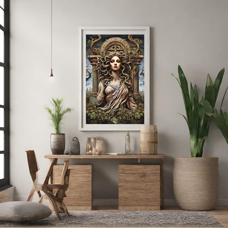 MEDUSA Wall Art, Medusa Greek Goddess Art, Greek Mythology Art , Fantasy Art, Medusa Poster ...