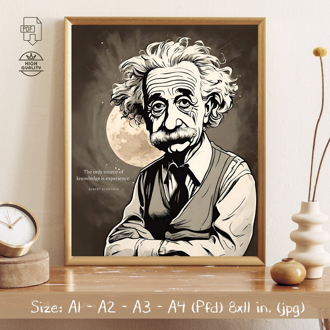 Einstein Quote Vintage Poster, Albert Einstein Art, Famous Quotes ...