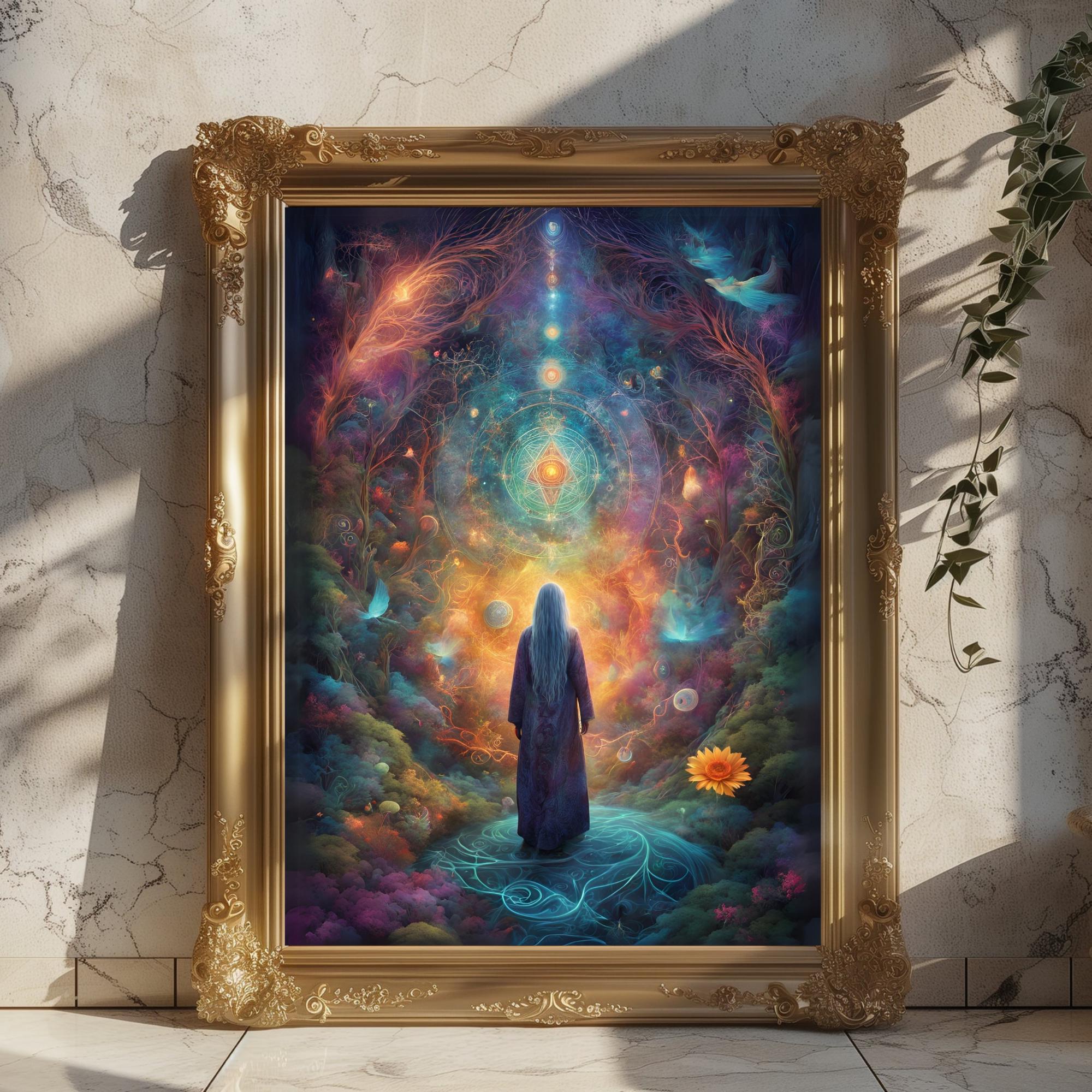 Shamanic Journey Digital Poster, Ayahuasca Visionary Art, Spiritual ...