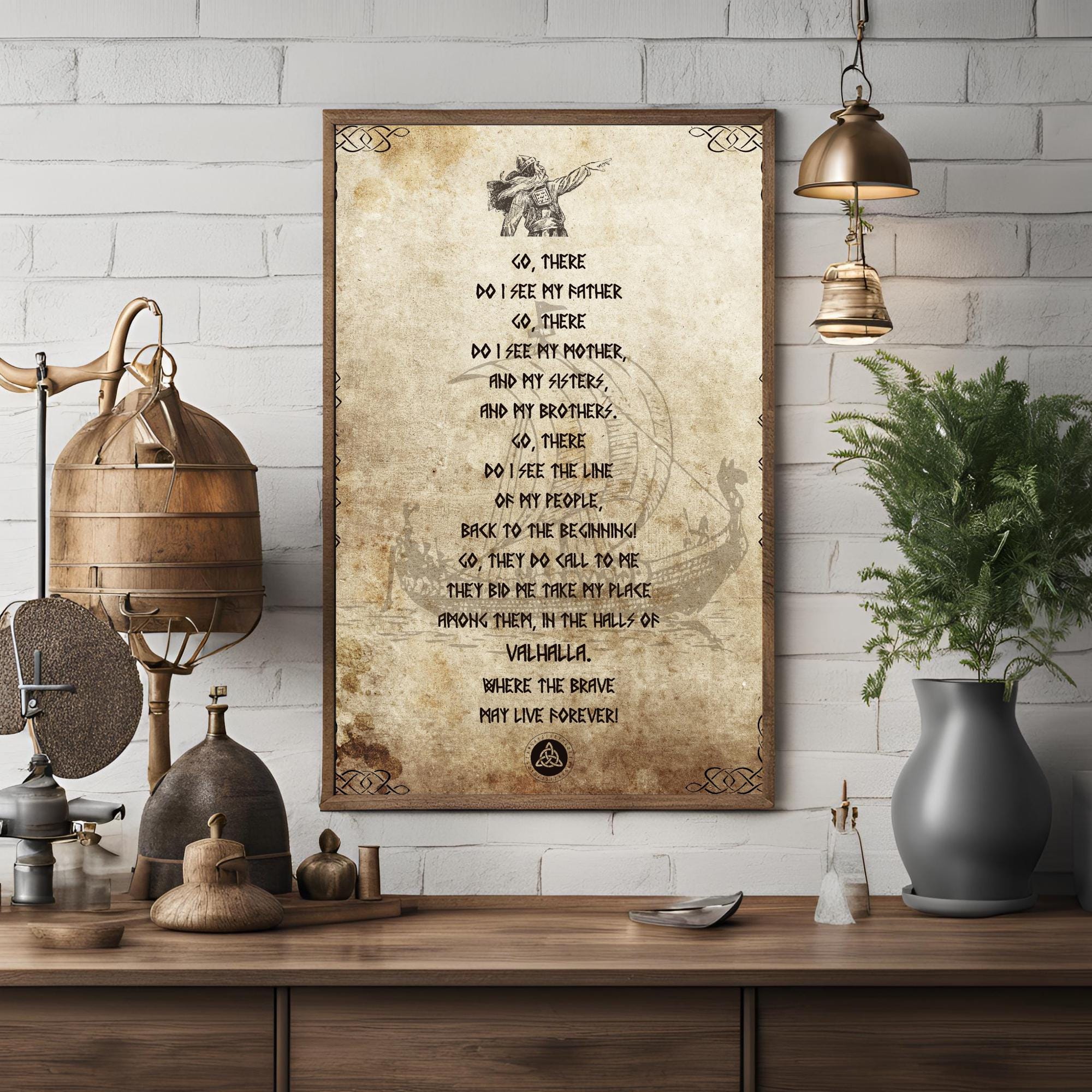 Viking Battle Prayer Vintage Poster: Norse Mythology Art (digital ...