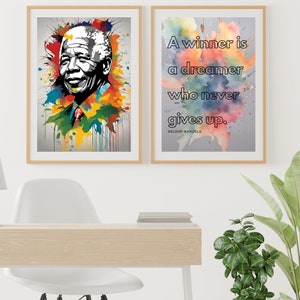 Nelson Mandela Quote Poster, Nelson Mandela Art, Nelson Mandela ...